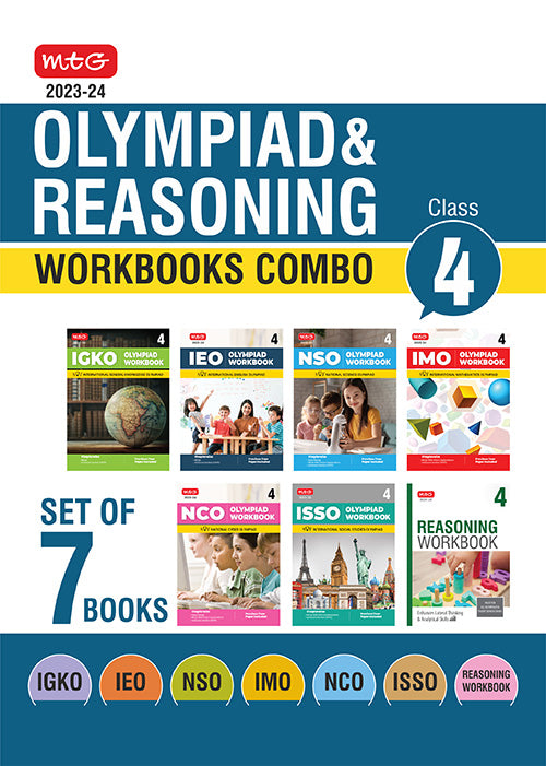 MTG Class 4: Work Book and Reasoning Book Combo for NSO-IMO-IEO-NCO-IG ...