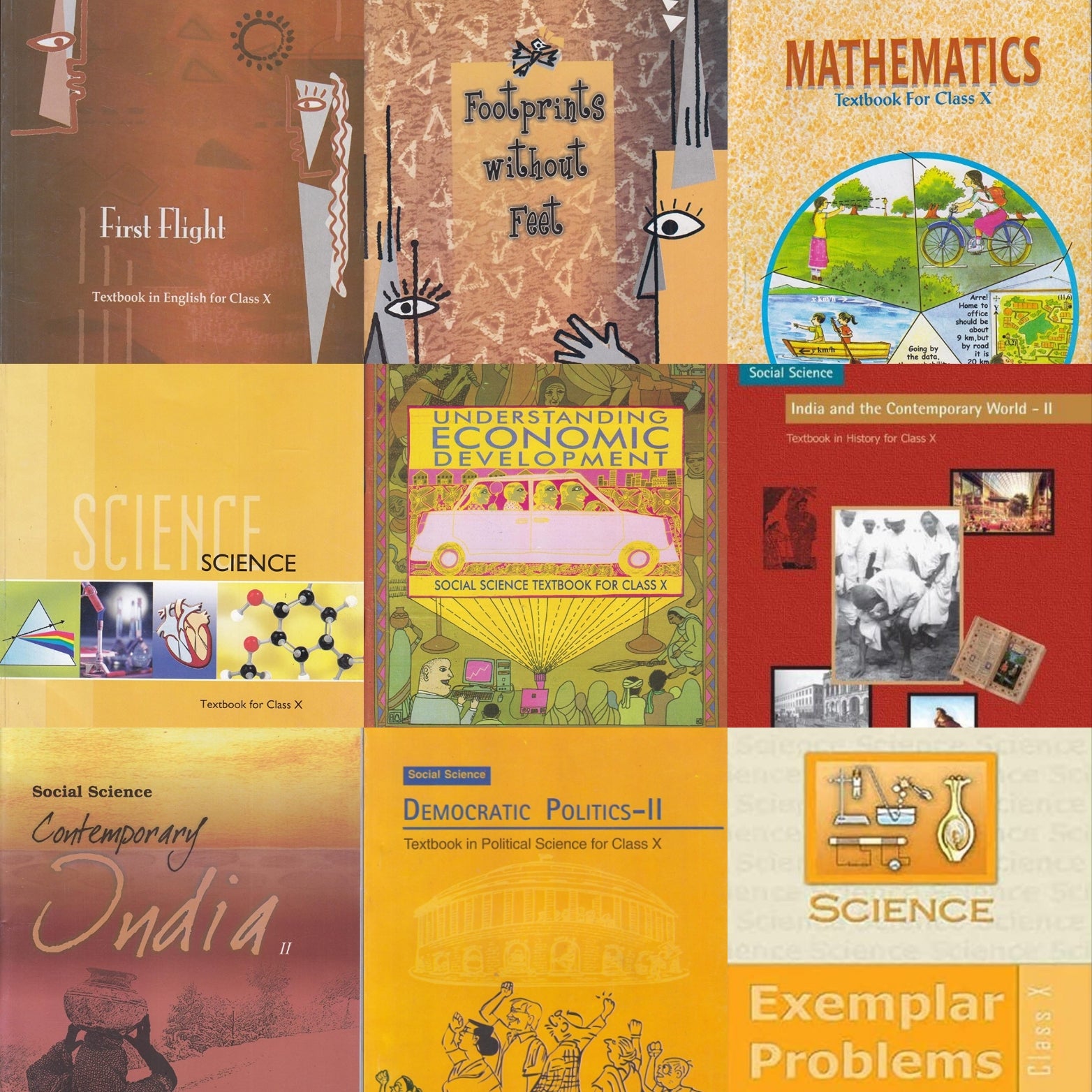 NCERT Complete Books Set + Exemplars for Class -10 (English Medium ...